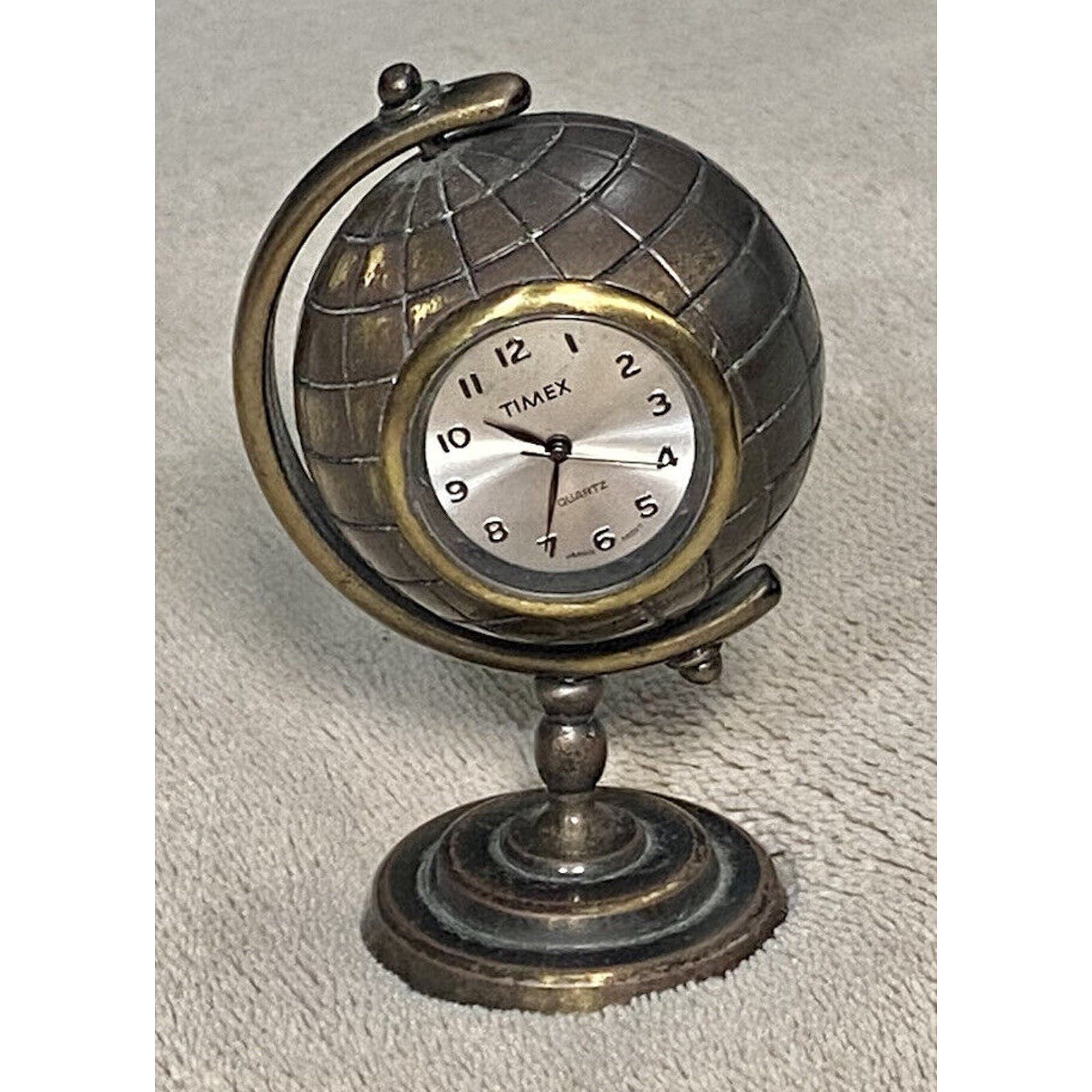 Timex Vintage Antique 90s Brass Spinning Globe Paperweight Clock | Grailed