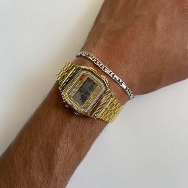 Casio Y2K 2000s vintage retro gold stainless steel digital watch | Grailed