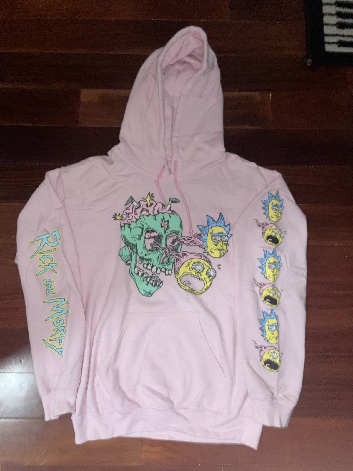 Ripple Junction Rick And Morty Pink Eyeball Skull Hoodie | Grailed