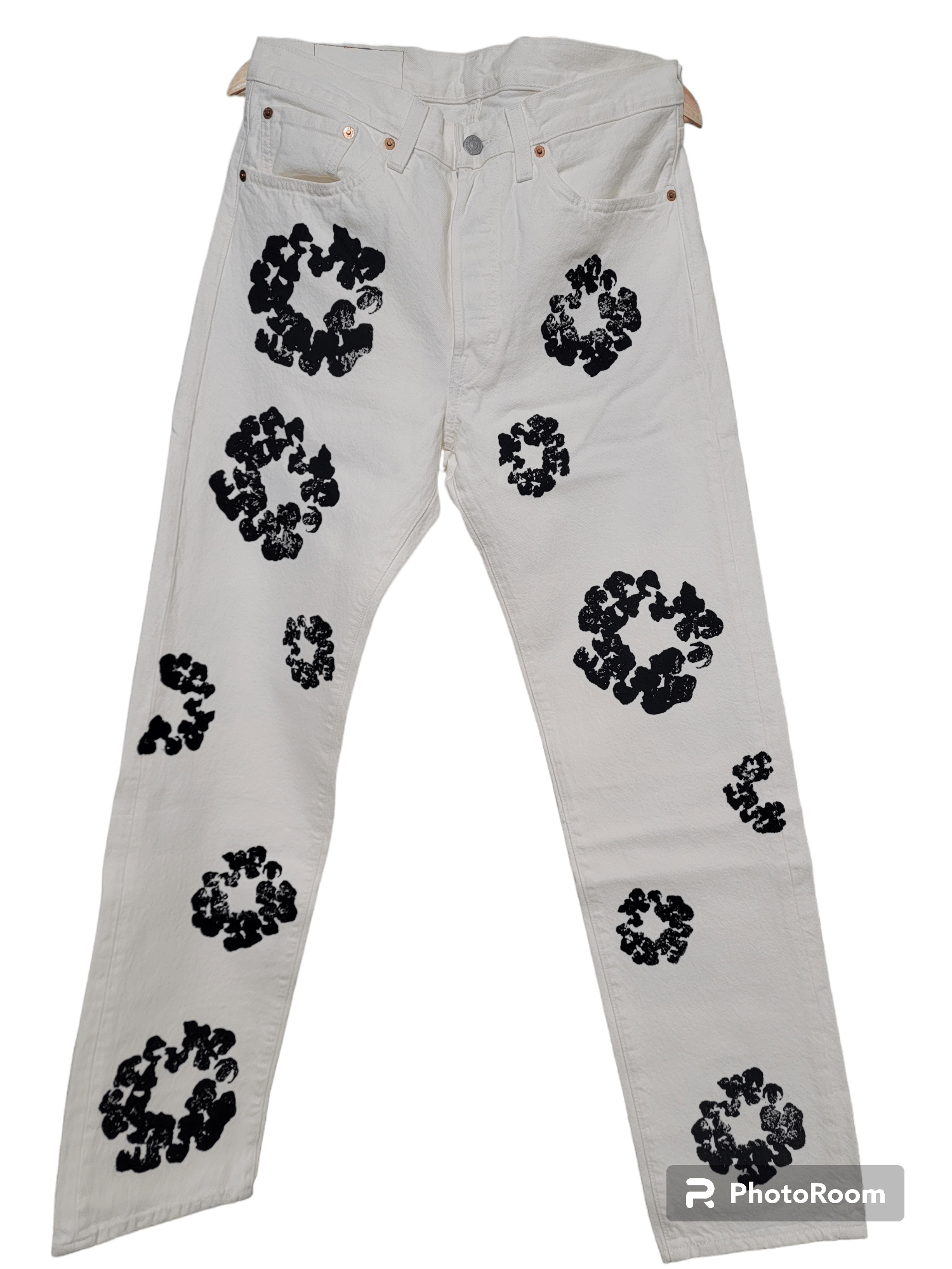 DENIM TEARS Denim Tears White Denim Jeans Wreath Cotton | Grailed
