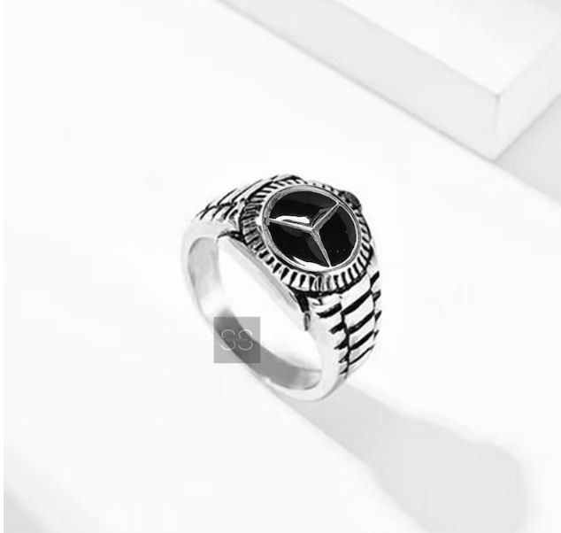 Handmade Mercedes Benz Ring, Men Signet Ring, 925 Sterling Silver | Grailed