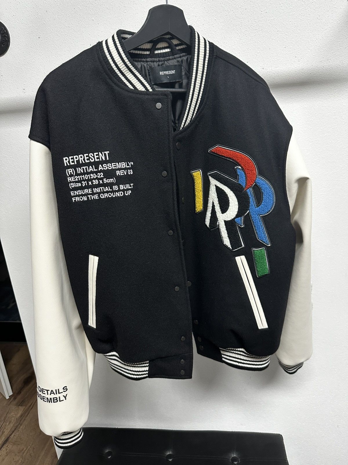 Represent Clo. Represent Initial Varsity Jacket - Black | Grailed