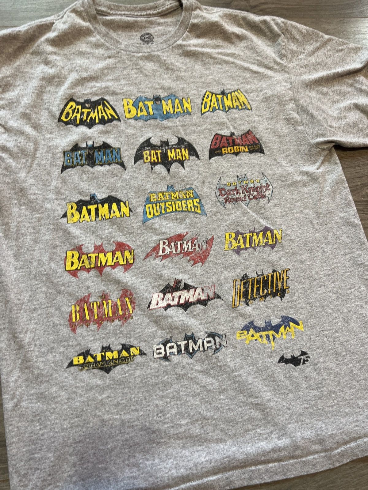 DC Comics Y2K Batman 75th anniversary logos graphic tee | Grailed