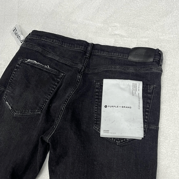 Purple Brand Purple Brand P001 Black Overspray Jeans Slim Fit Low Rise ...