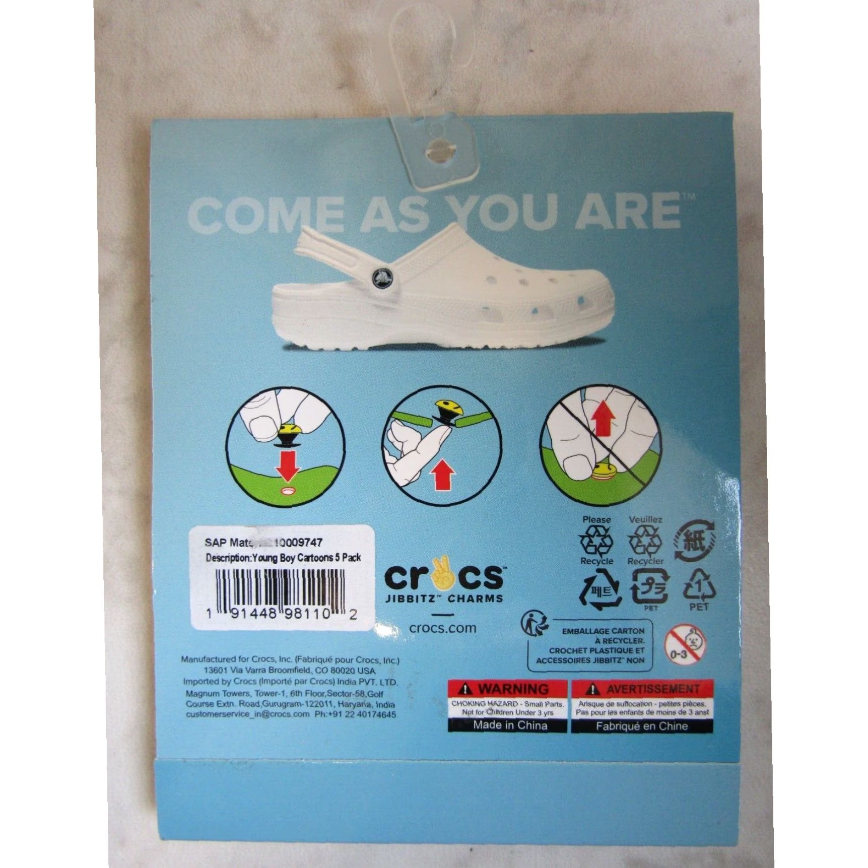 Crocs Collectible Uniquely You Young Boy Cartoon Character Jibbitz ...