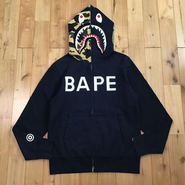 Bape BAPE logo shark full zip hoodie a bathing ape BAPE camo | Grailed