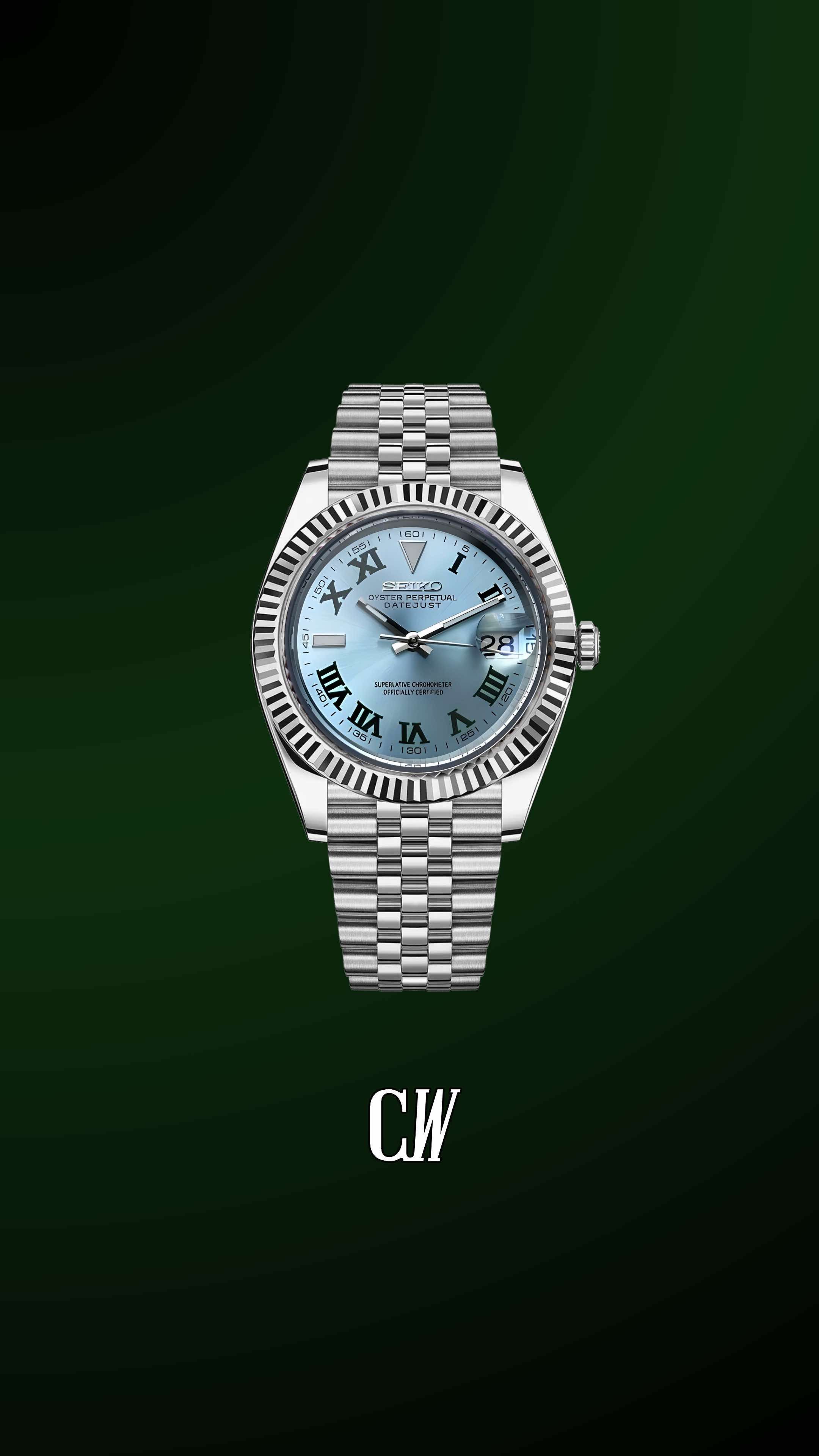 Seiko Seikojust mod custom datejust Wimbledon watch | Grailed