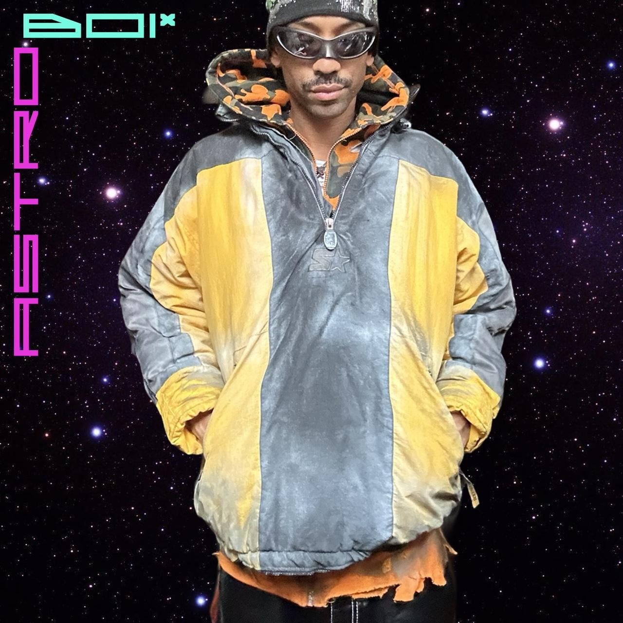 Starter ASTROBOI* Starter Yellow/Black Nylon Puffer Jacket - XL | Grailed