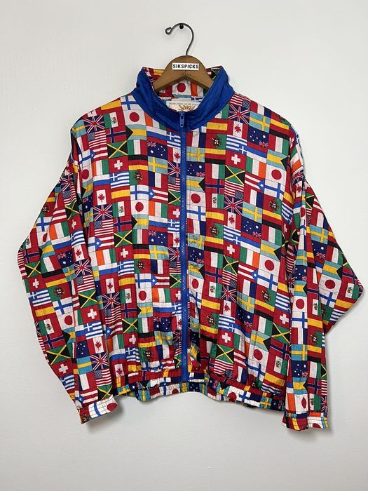 Vintage Vintage 90s World Flags Jacket Nylon Windbreaker | Grailed