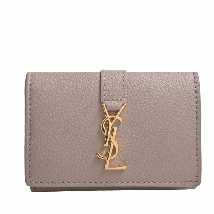 Yves Saint Laurent Yves Saint Laurent Leather Tiny Wallet Tri-fold ...