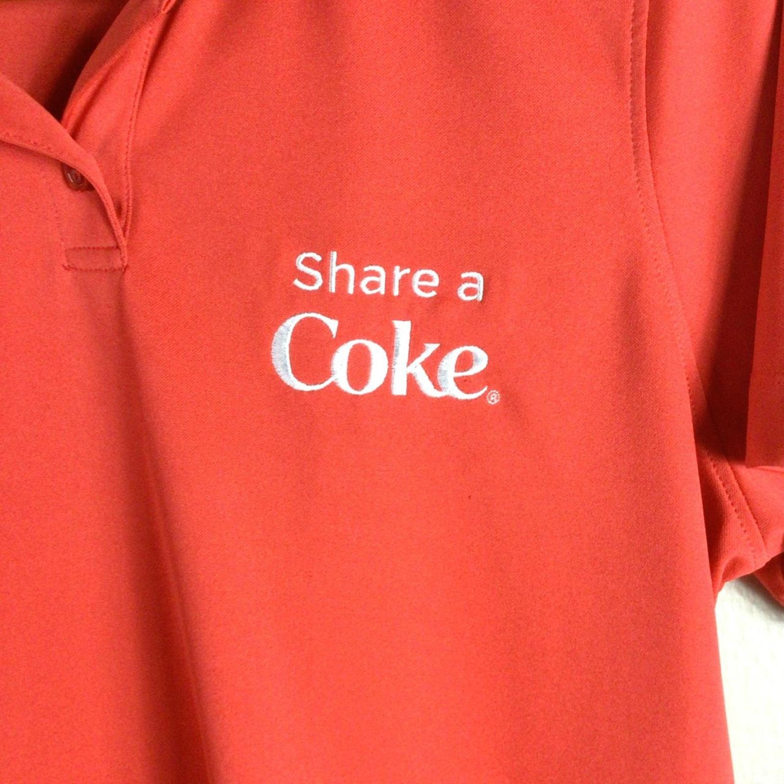 Coca Cola Classic Share a Coke Embroidered Uniform Polo Coca Cola Red ...