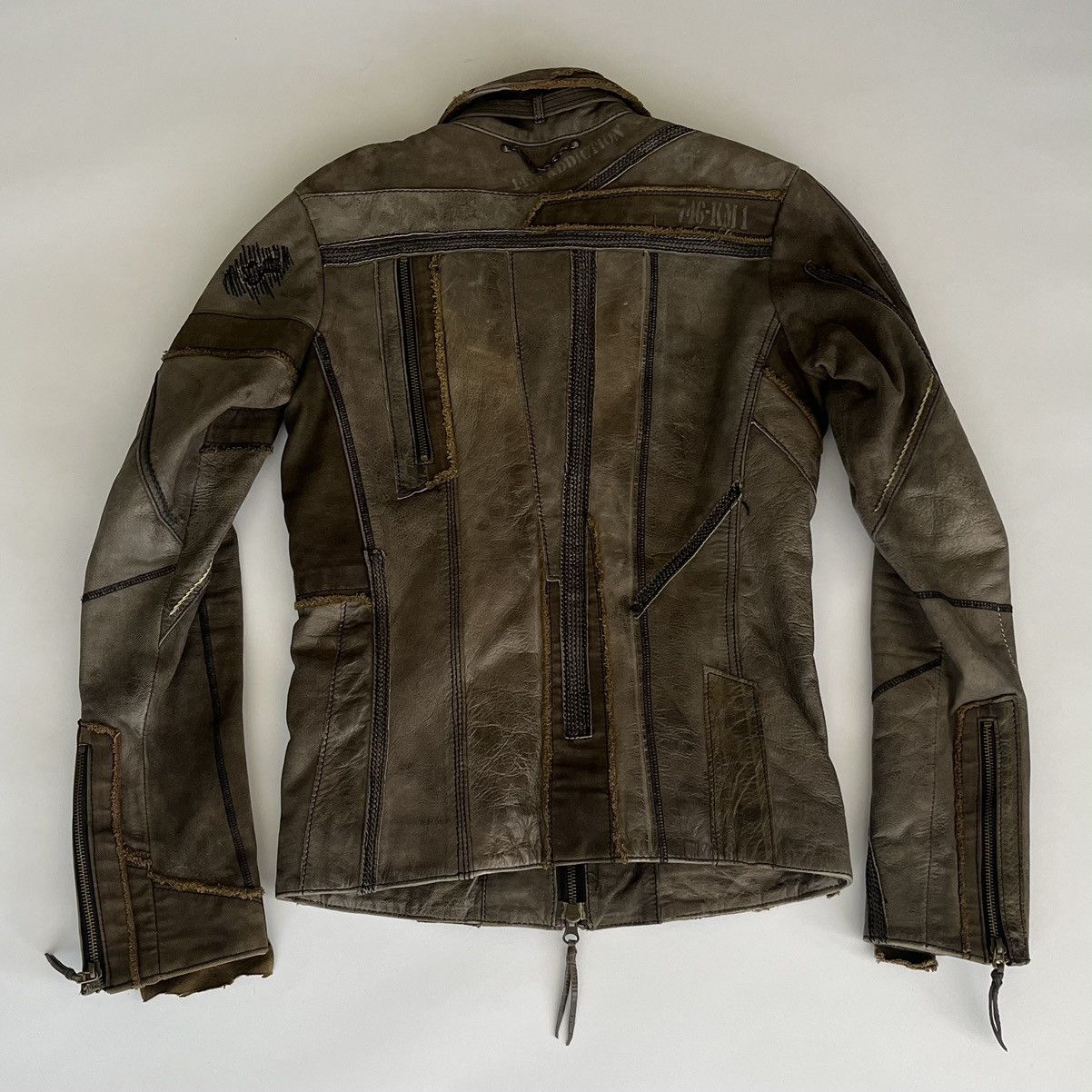 14th Addiction 14th Addiction 2000's Desert Rider Moto Leather Jacket ...