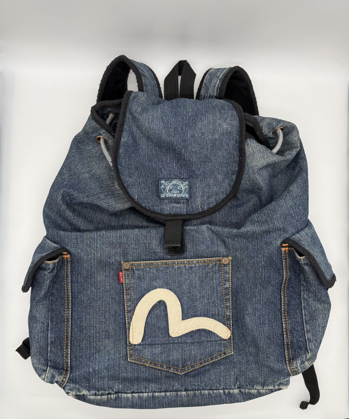 Evisu Vintage Evisu Denim Embroidered Backpack | Grailed
