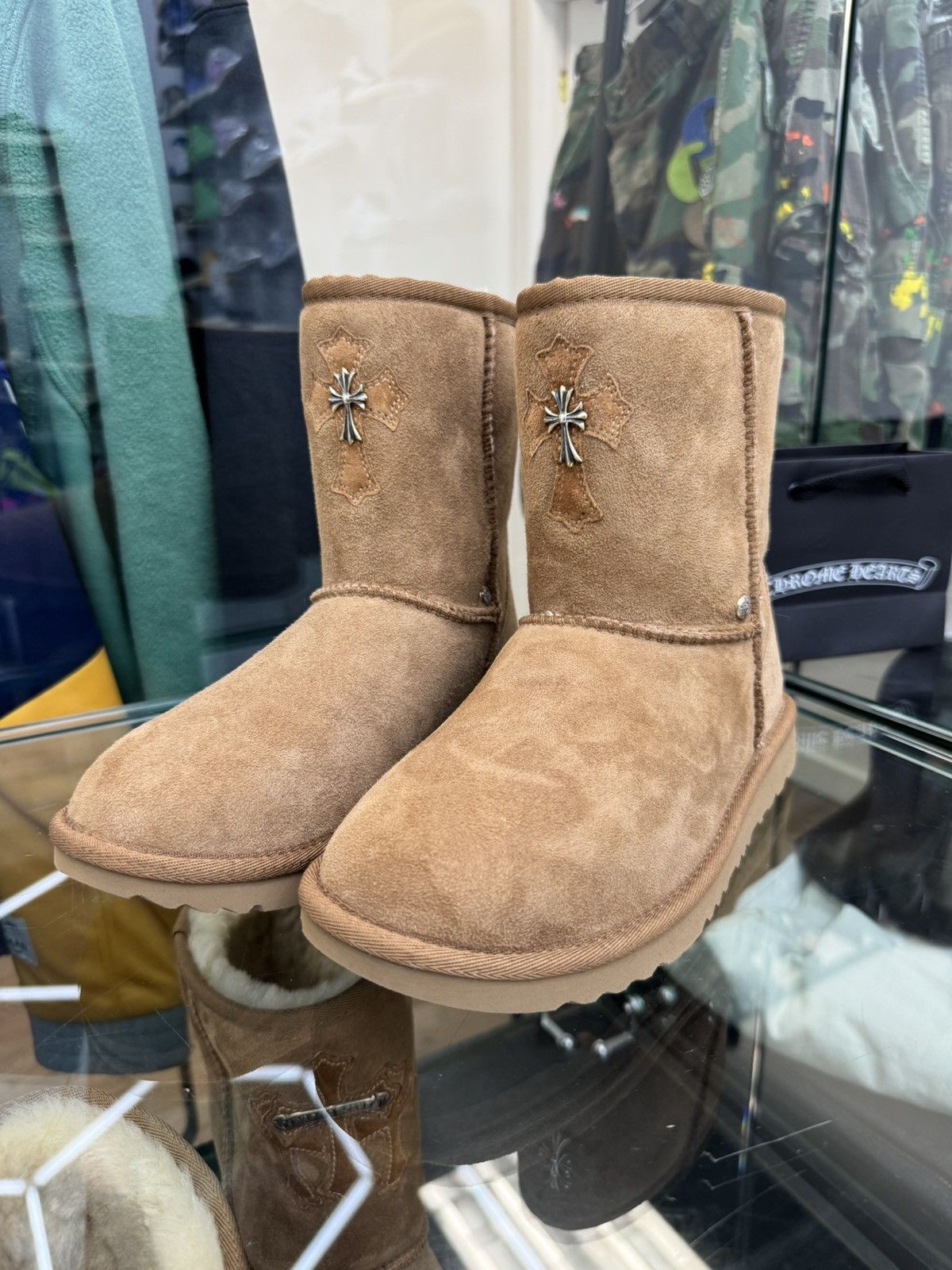 Chrome Hearts *RARE* Chrome Hearts x UGGS Chestnut Boots Size 6! | Grailed