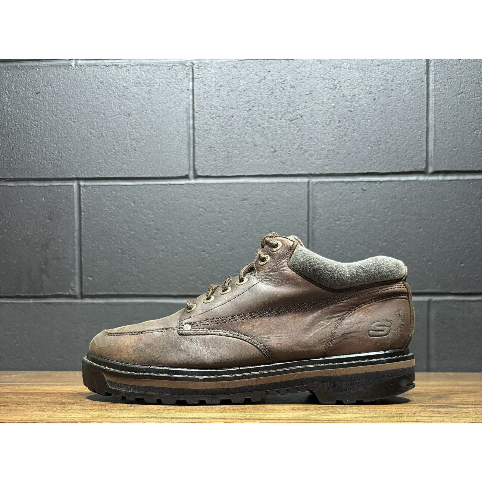 Skechers Skechers Chunky Brown Leather Moc Toe Oxford Shoes | Grailed
