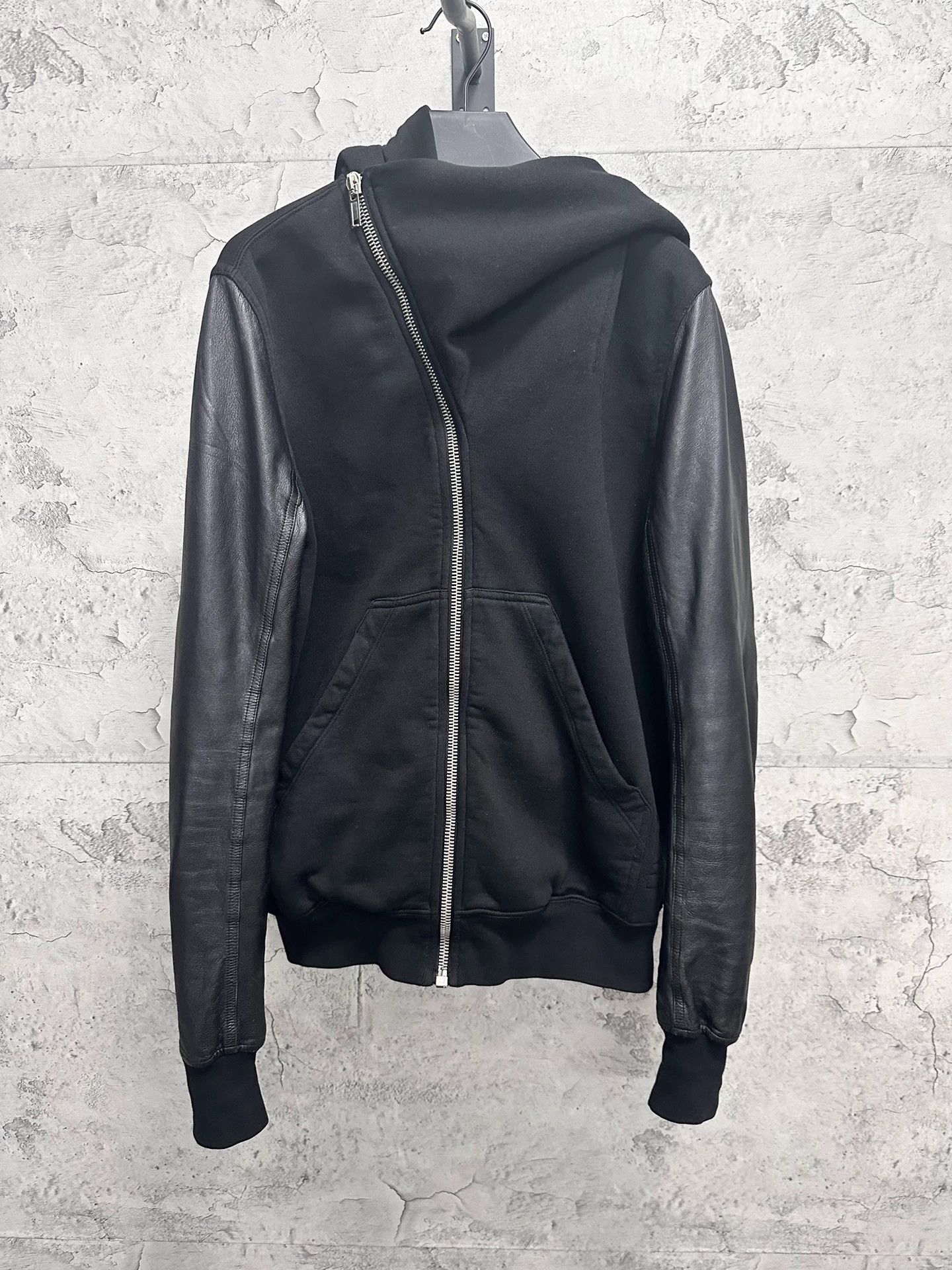 Rick Owens Rick owens leather sleeve wizard hat jacket - -DMC | Grailed