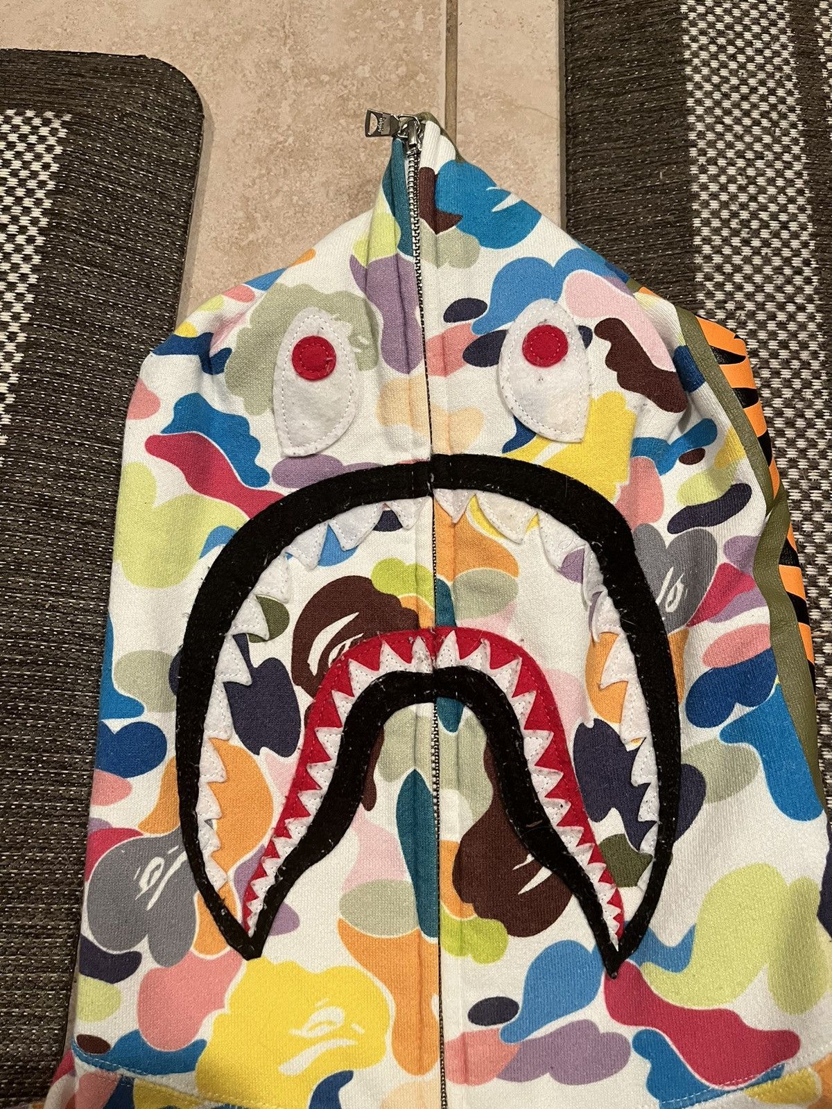 Bape Multi Camo Shark Full Zip Hoodie | Grailed