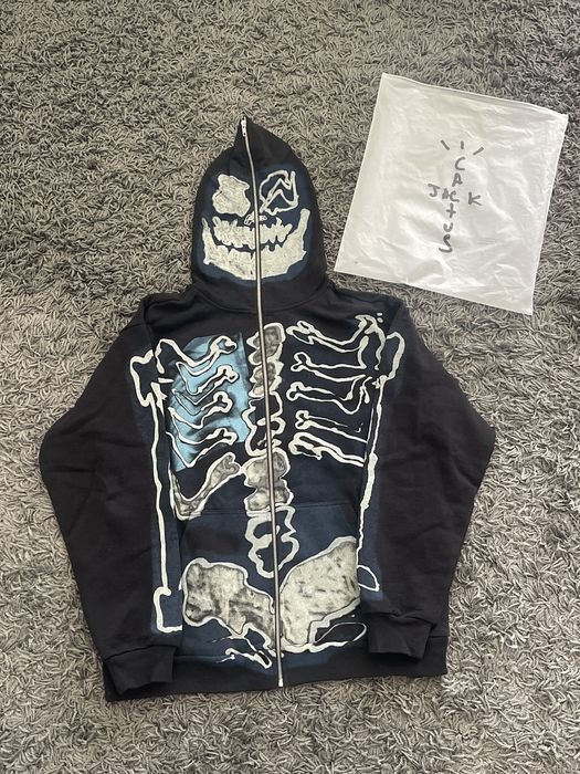 Travis Scott Travis Scott Skeleton Graffiti Zip Hoodie | Grailed