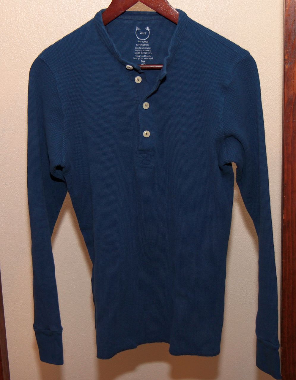 Wolf Vs Goat Rough N Tough Henley Blue | Grailed
