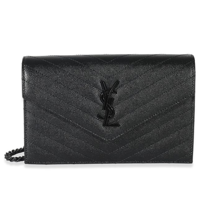 Yves Saint Laurent Saint Laurent Black Matelassé Grain De Poudre ...