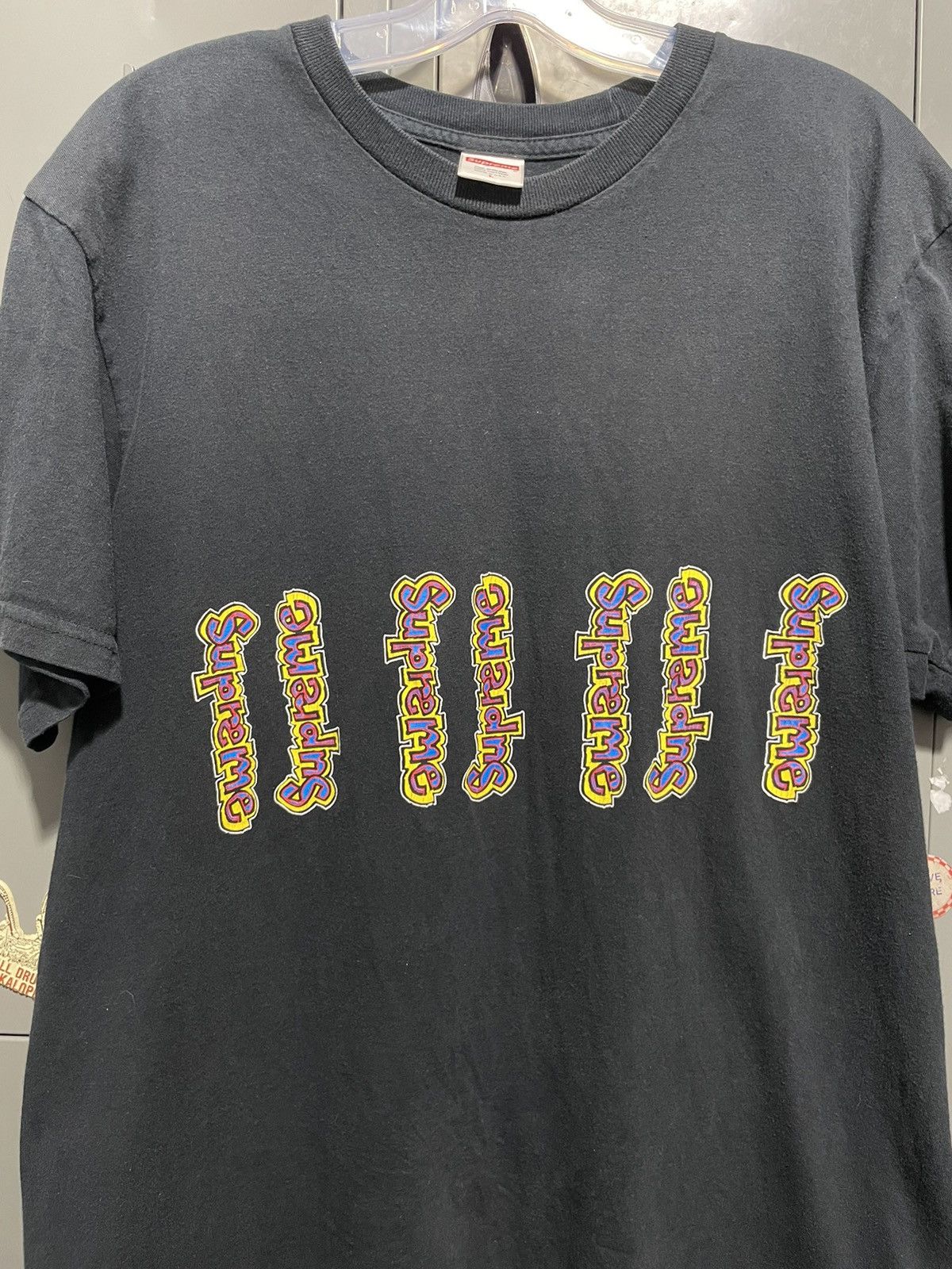 Streetwear × Supreme × Vintage Supreme cartoon vertical logo print tee ...