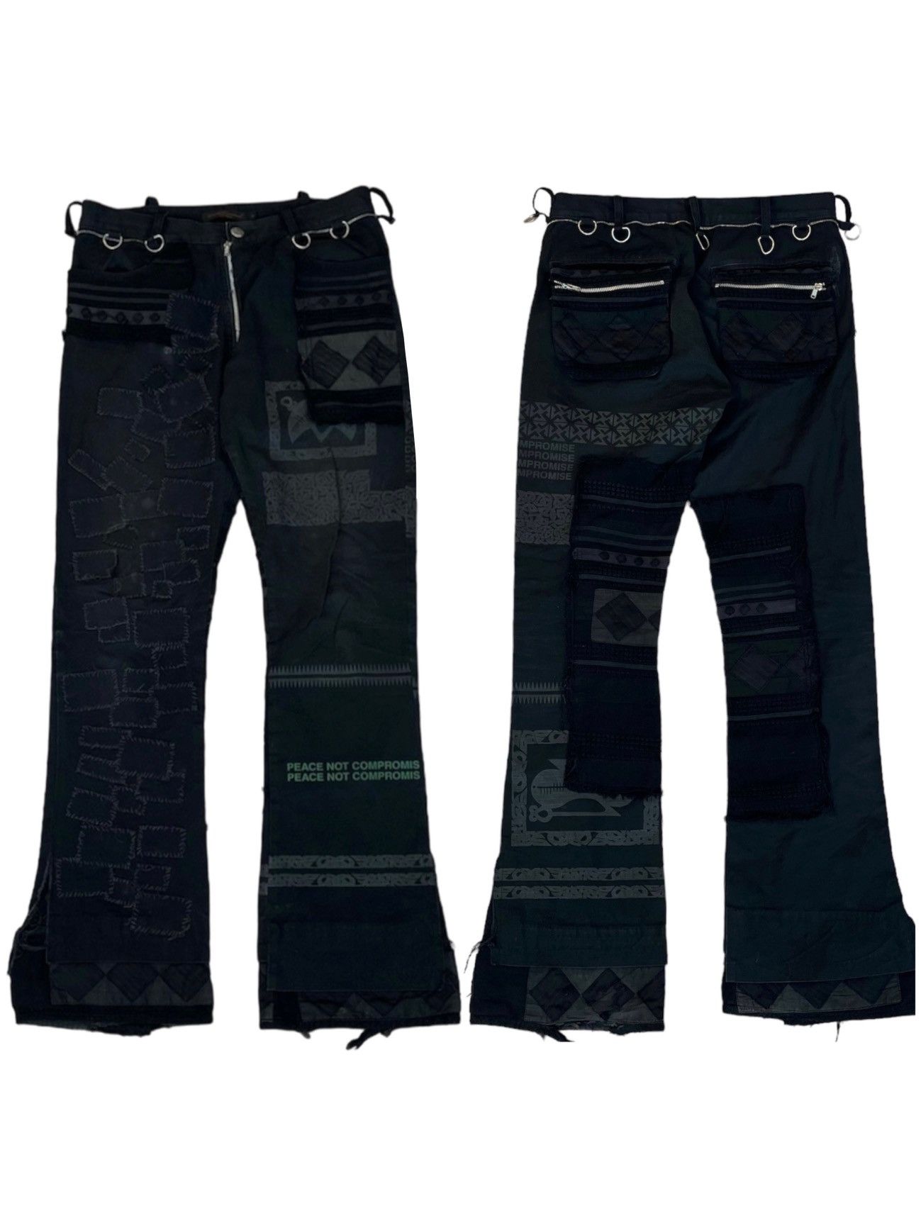 Undercover SS03 Scab Flared Ethnic Patchwork Pants | Grailed