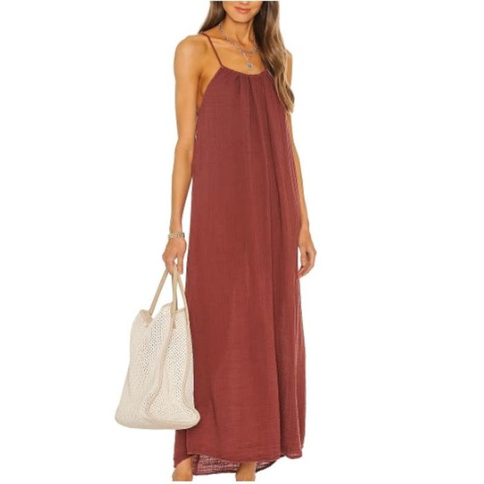 Free People Free People FP Beach Strappy Oversized Knitted Maxi Dress ...