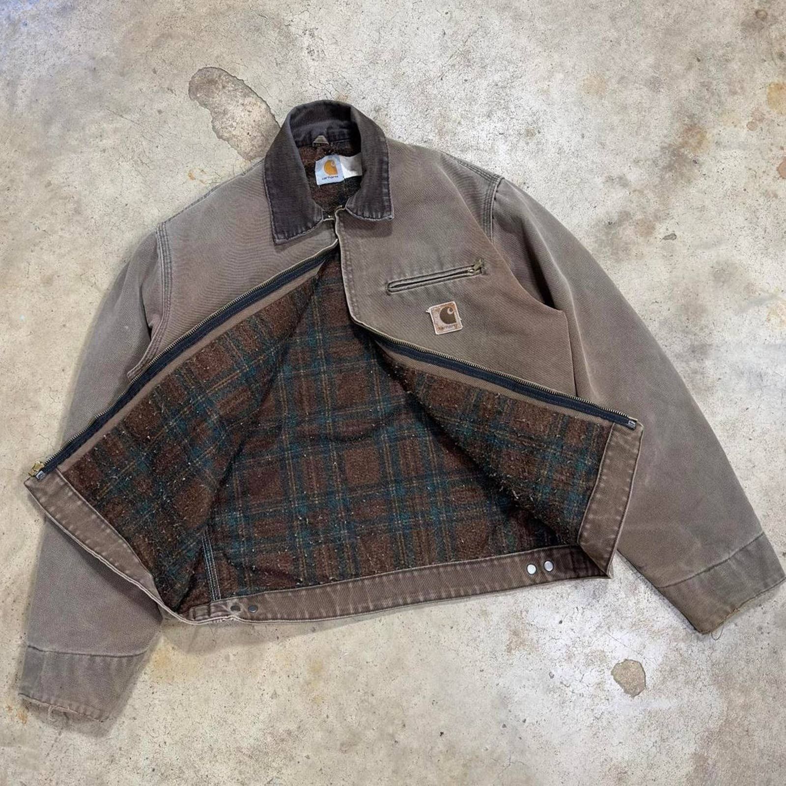 Carhartt × Streetwear × Vintage J43CHT Carhartt Faded Mocha Flannel ...