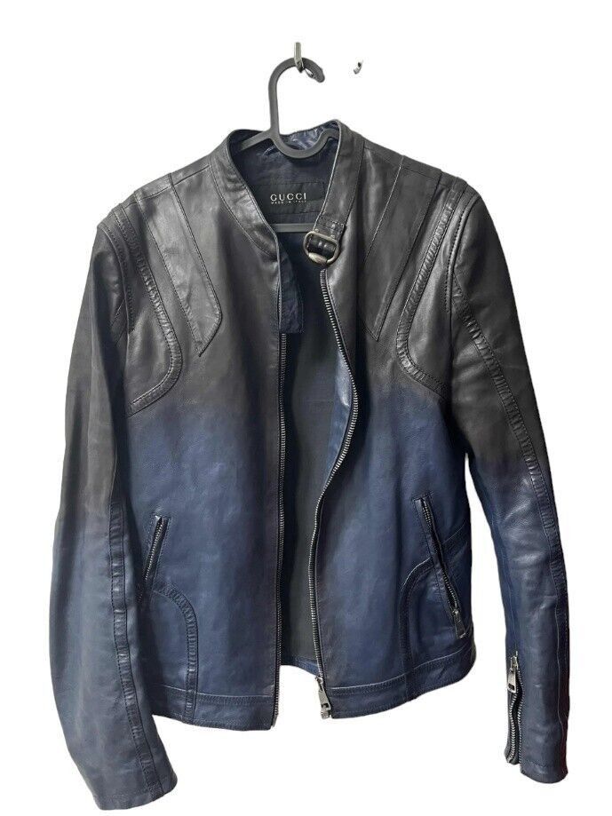 Gucci 2000s Ombré Leather Motorcycle Jacket | Grailed