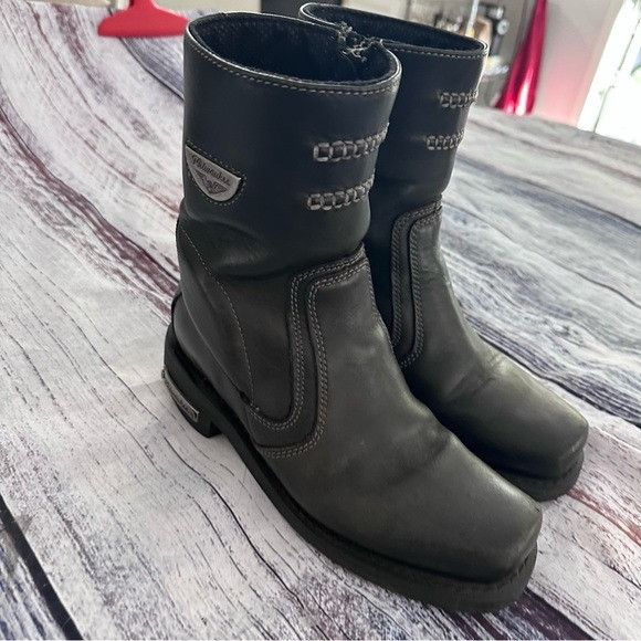 Vintage Milwaukee Black Leather Motorcycle Shifter Boots | Grailed