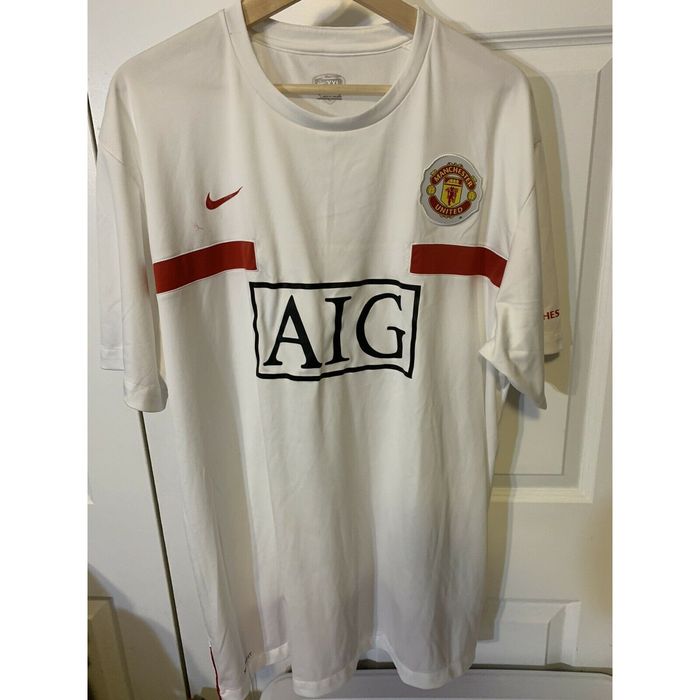 Nike Manchester United AIG Nike Dri Fit Men’s Sz XXL Jersey White | Grailed