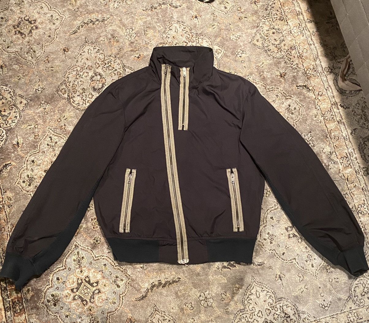 Raf Simons × Raf by Raf Simons RAF SIMONS Dual fabric asymmetrical zip ...