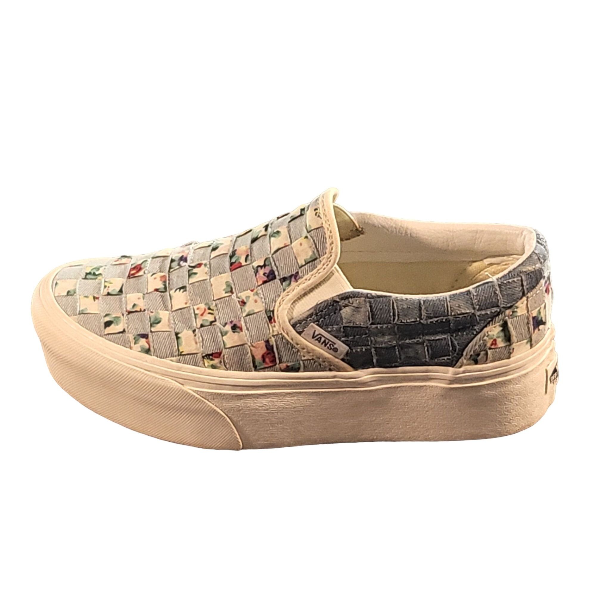 Vans Vans Classic Platform Sneakers Women Sz 7 Woven Denim Floral | Grailed