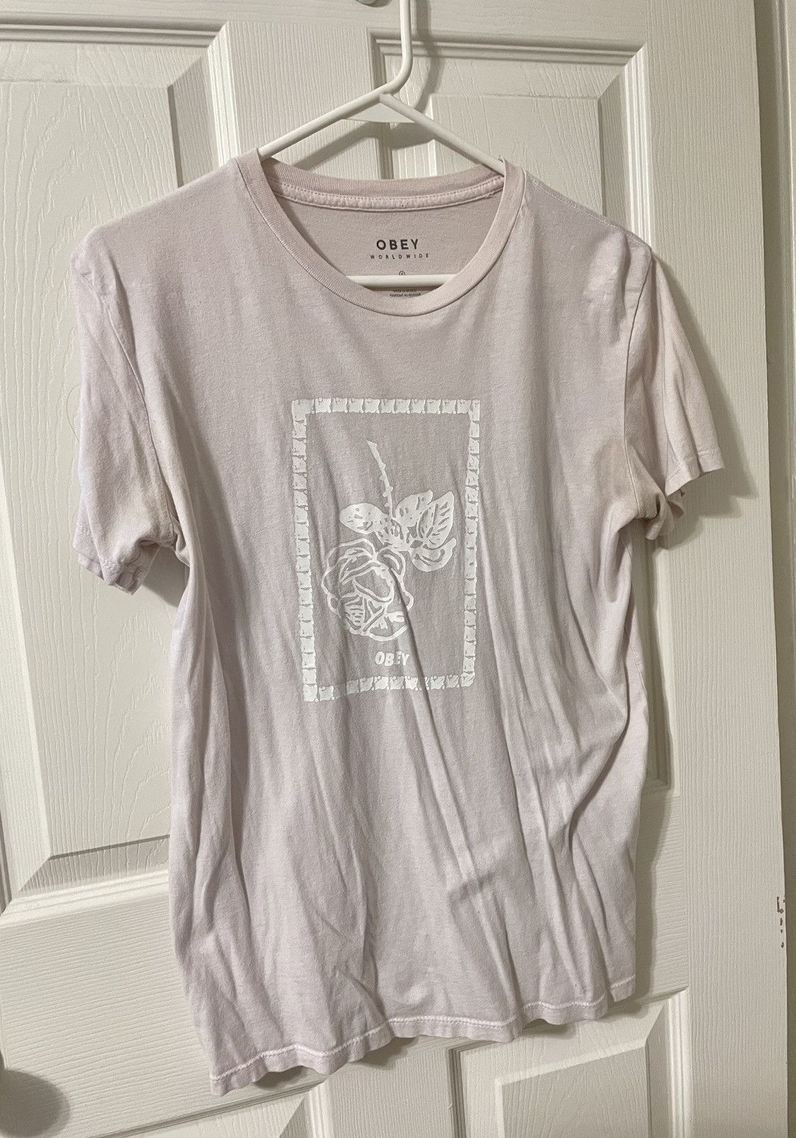 Obey Obey Rose Light Pink T-Shirt | Grailed