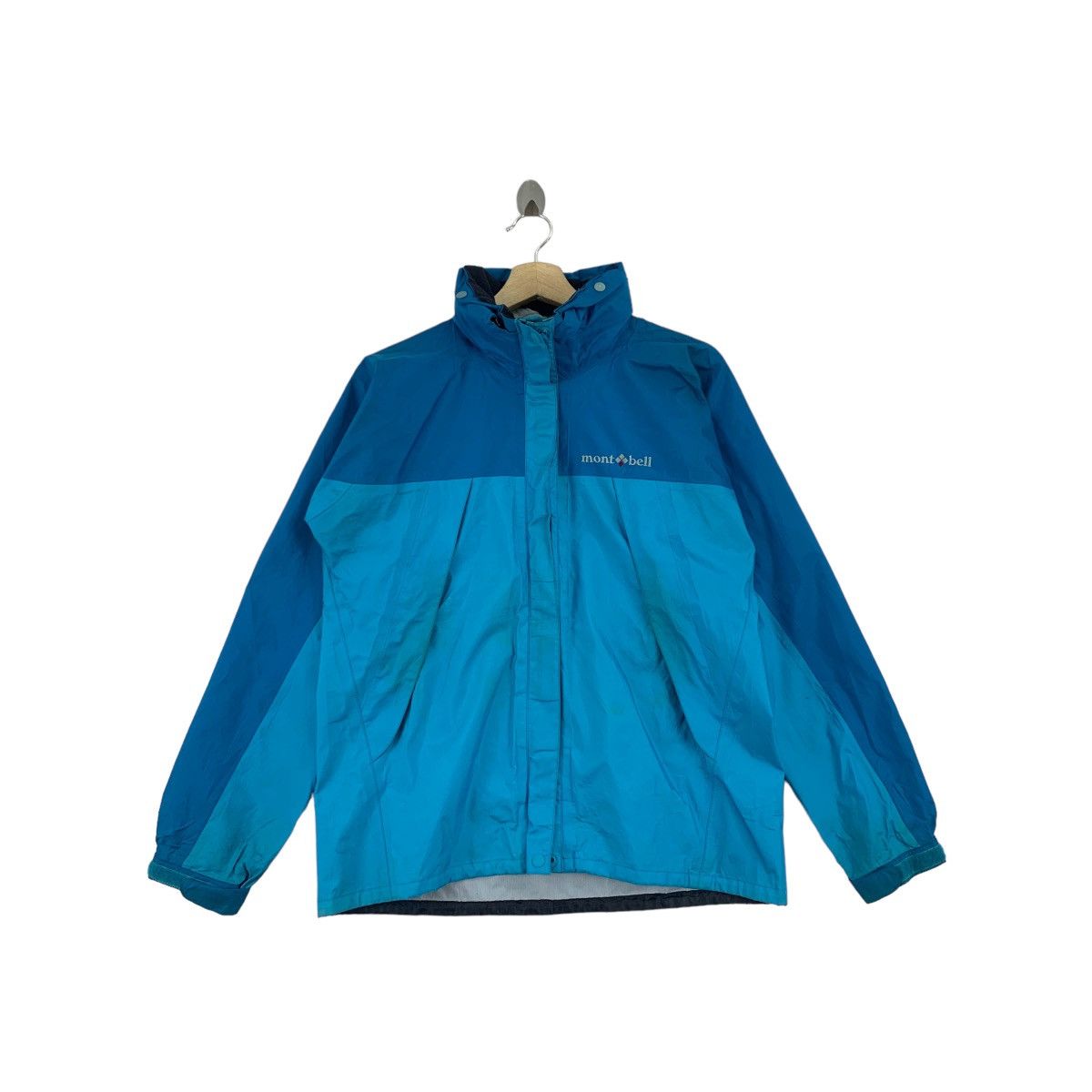 Montbell Vintage MONTBELL JAPAN Outdoor Blue Nylon Hoodie Jacket | Grailed
