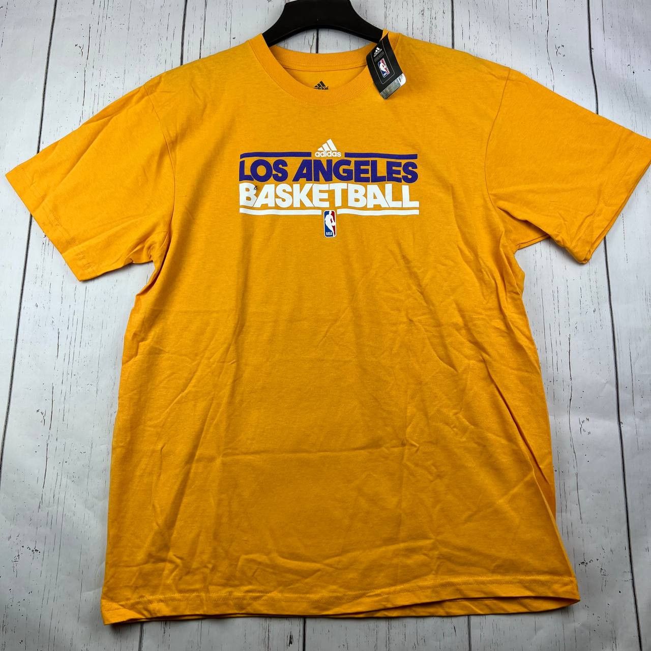 Adidas Los Angeles Basketball NBA XL Adidas T-Shirt Yellow Men New | Grailed