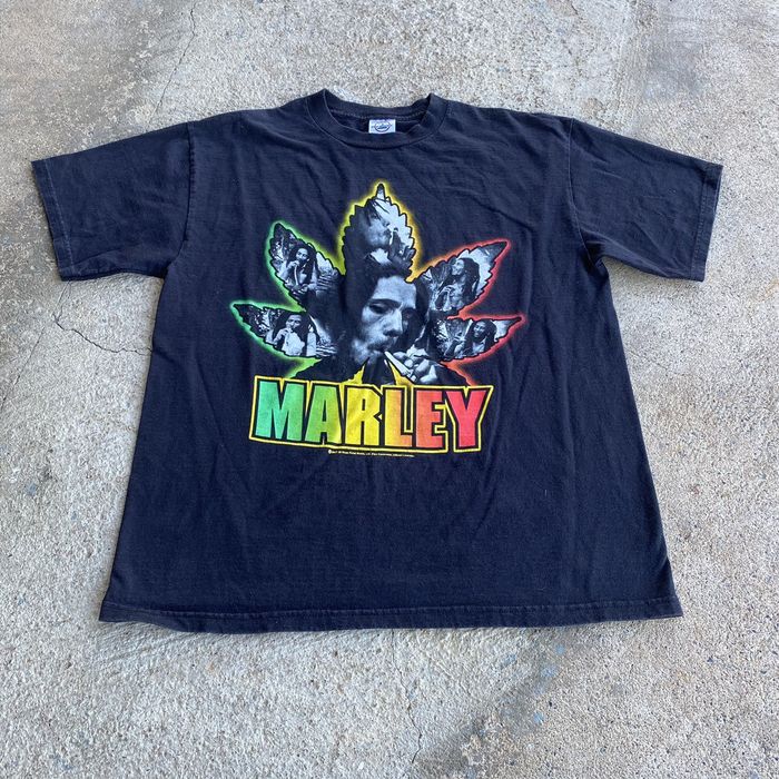 Vintage Vintage Y2K Bob Marley Weed Leaf Marijuana Shirt | Grailed