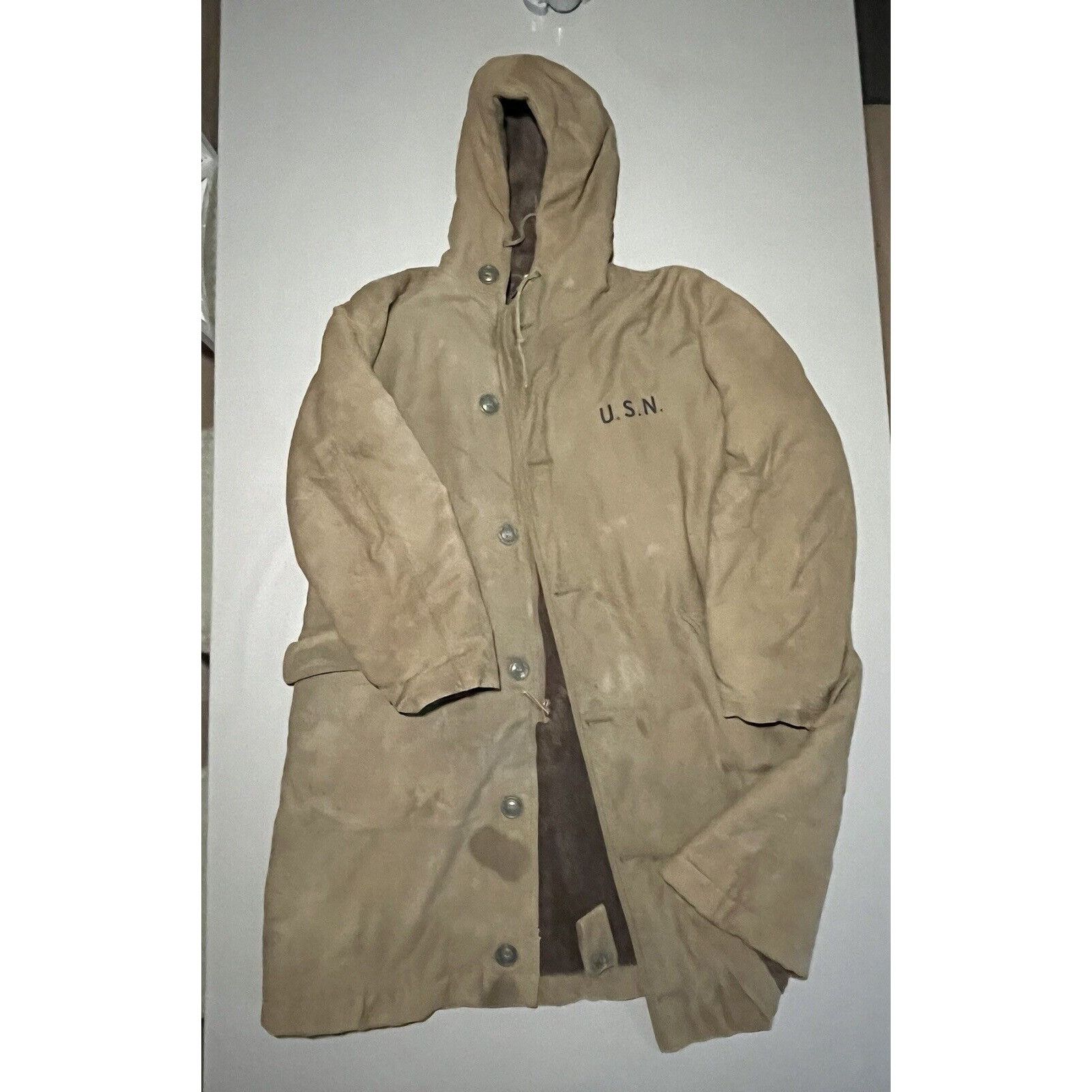 Other 1945 Vintage Parka WW2 N1 USN Navy Deck Coat Jacket w Hood 4 ...