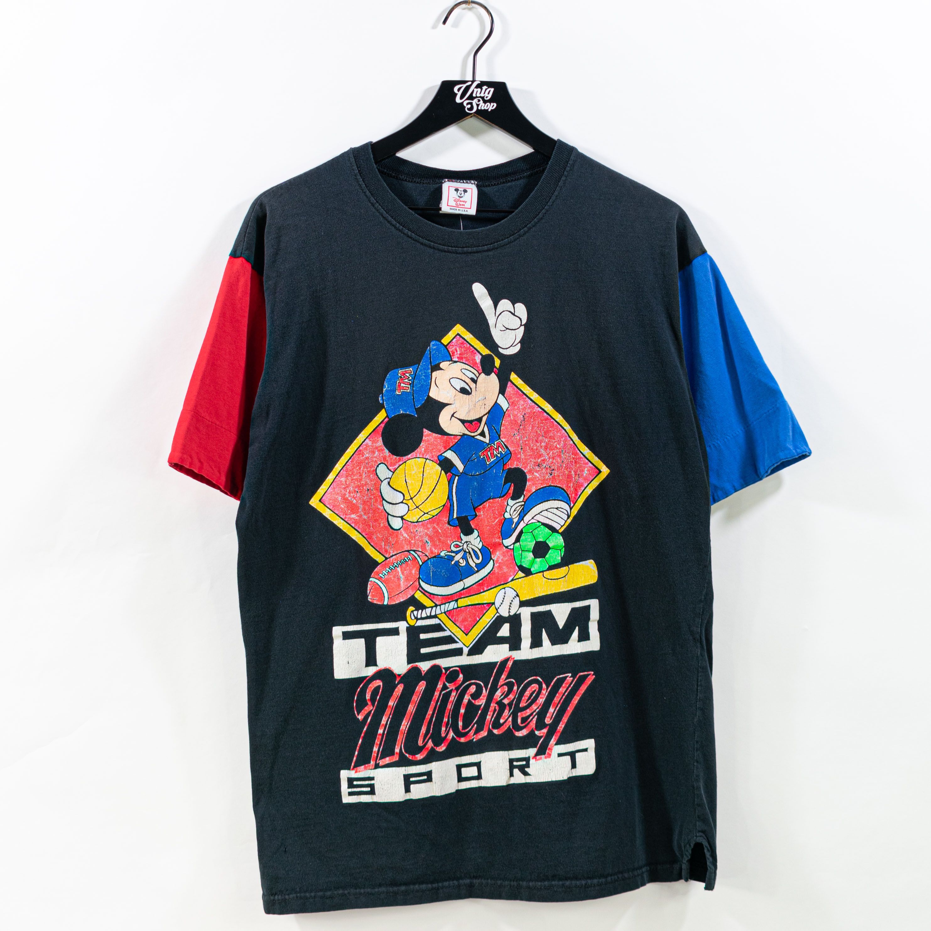 Vintage Disney Wear Team Mickey Sport Color Block T-Shirt VTG 90s | Grailed
