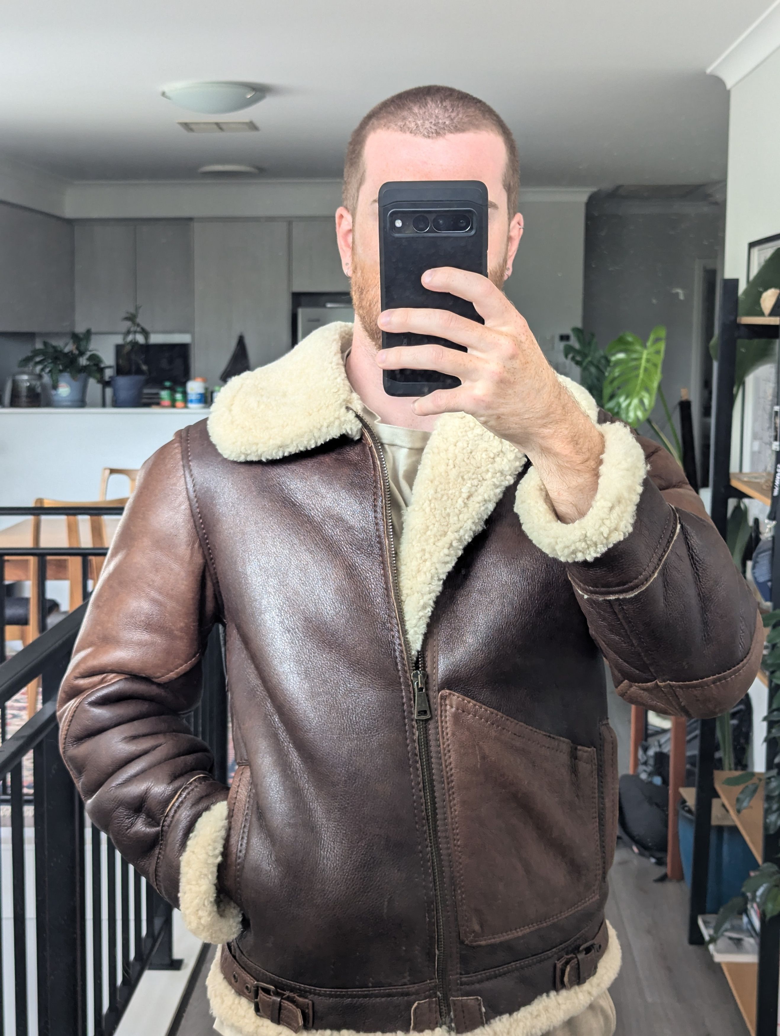 Vintage Sheepskin Bomber Jacket Large | Grailed