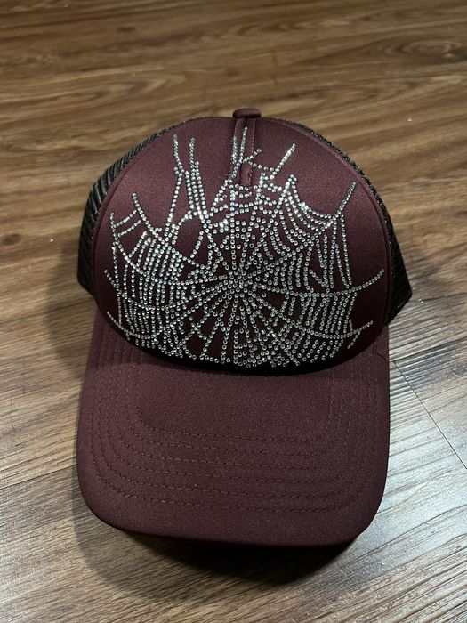 Young Thug Sp5der worldwide spider Brown Web Trucker Hat | Grailed