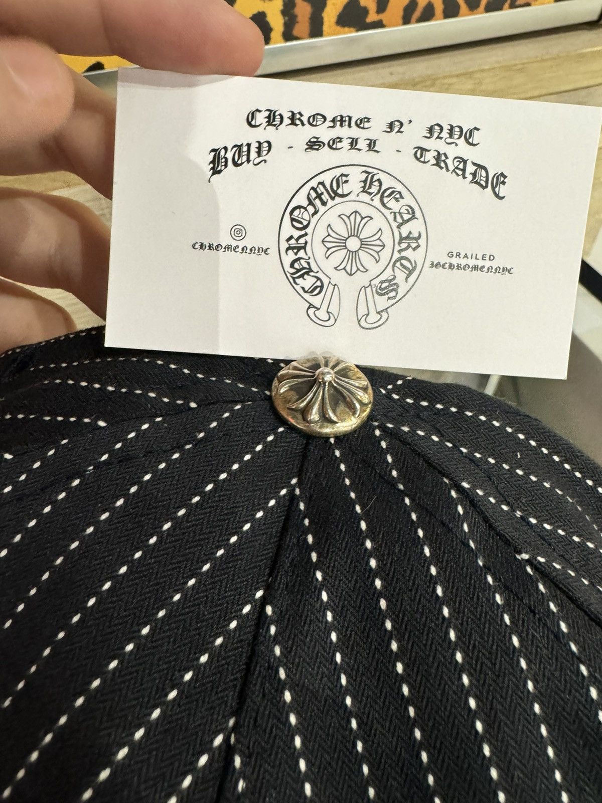 Chrome Hearts Chrome Hearts Black Pinstripe Dagger Hat | Grailed