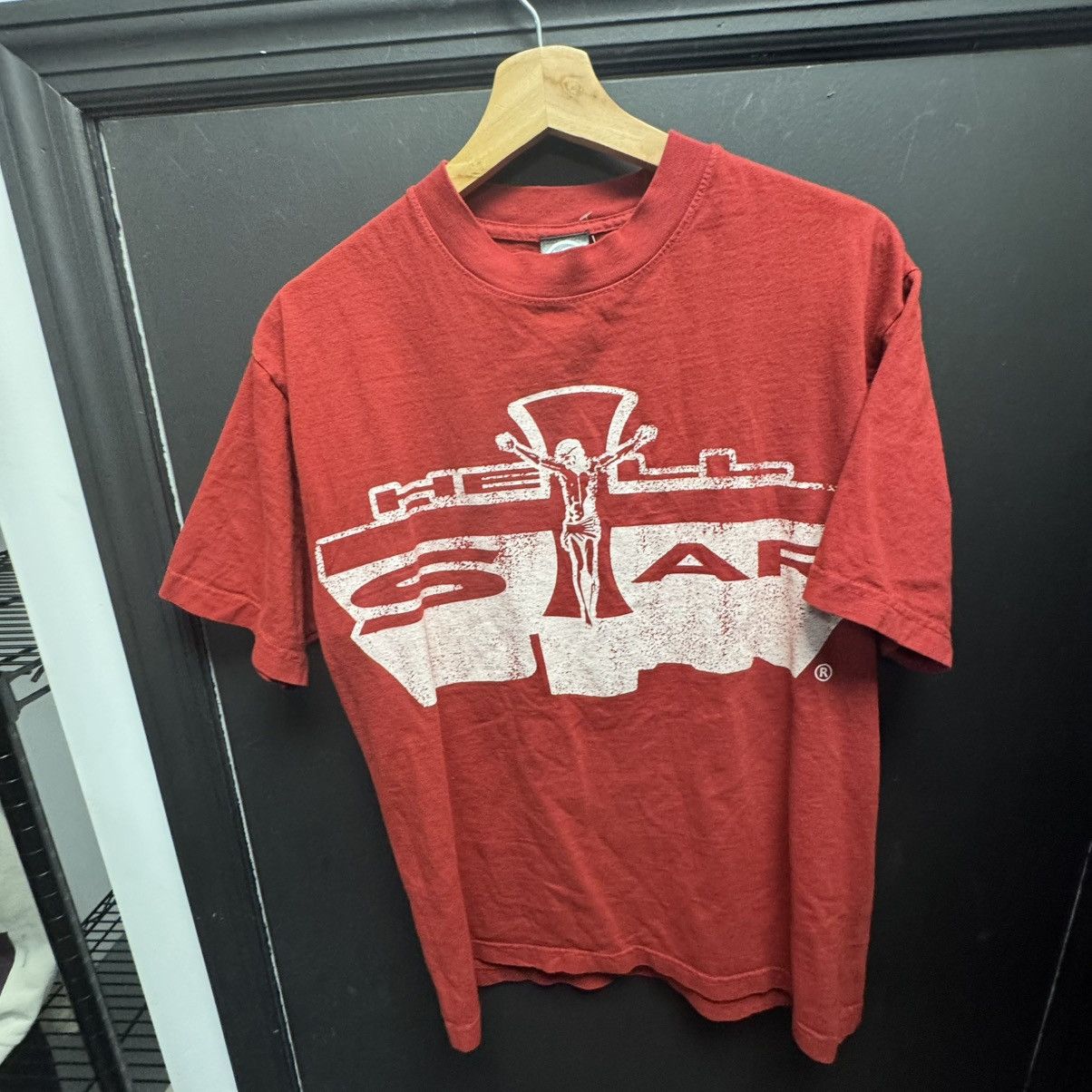 HELLSTAR Hellstar Jesus Emblem Tee Red | Grailed