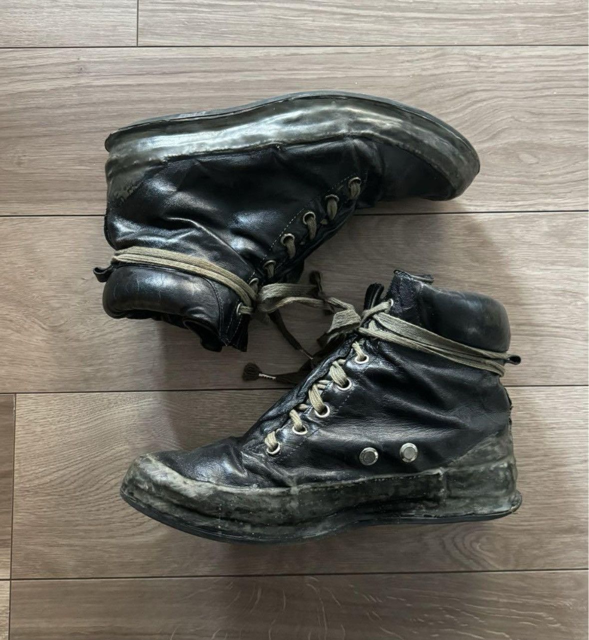 Carol Christian Poell Carol Christian Poell Leather Drip Sneakers High ...