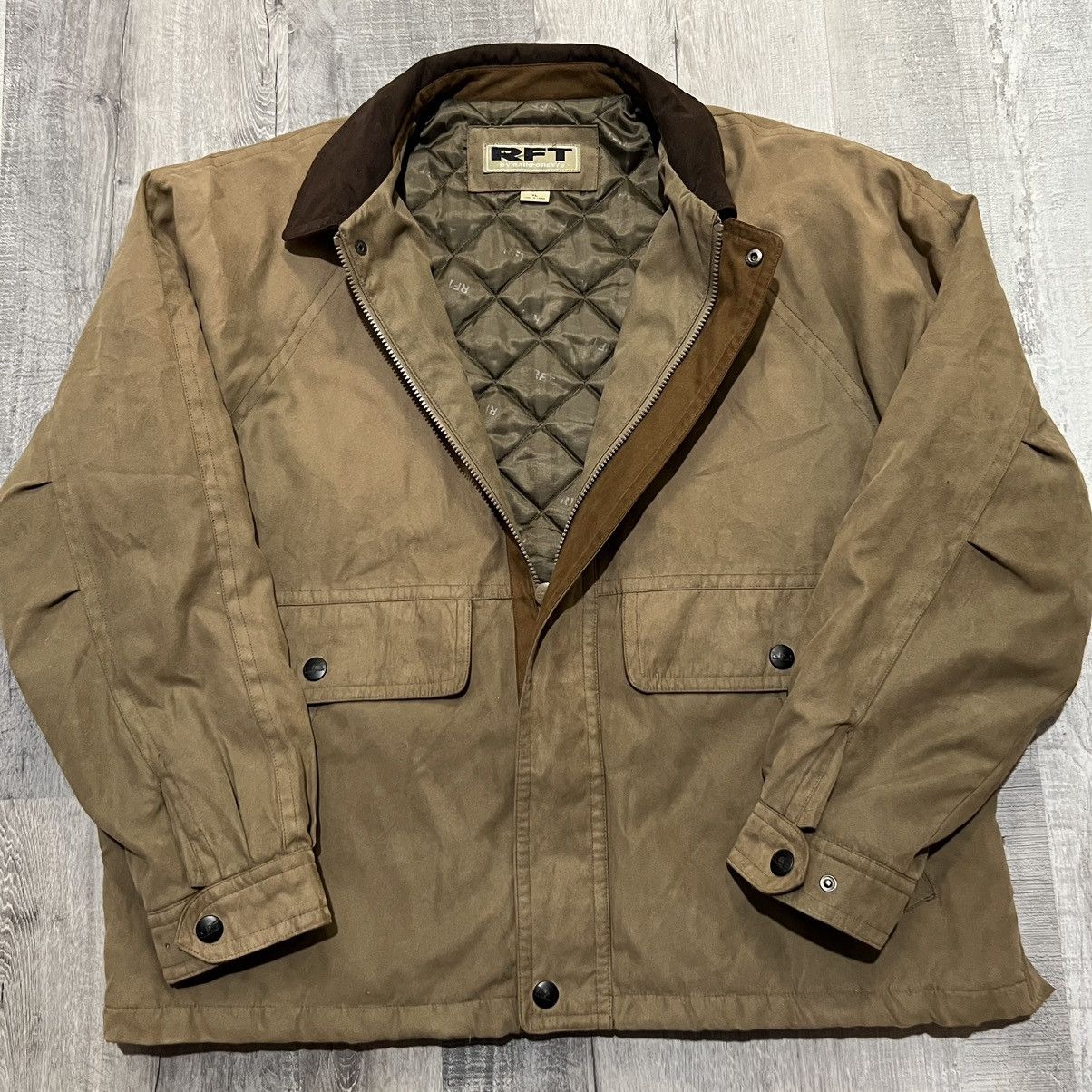 Rainforest RFT By Rainforest Brown Full Zip Quilt Lined Chore Jacket ...