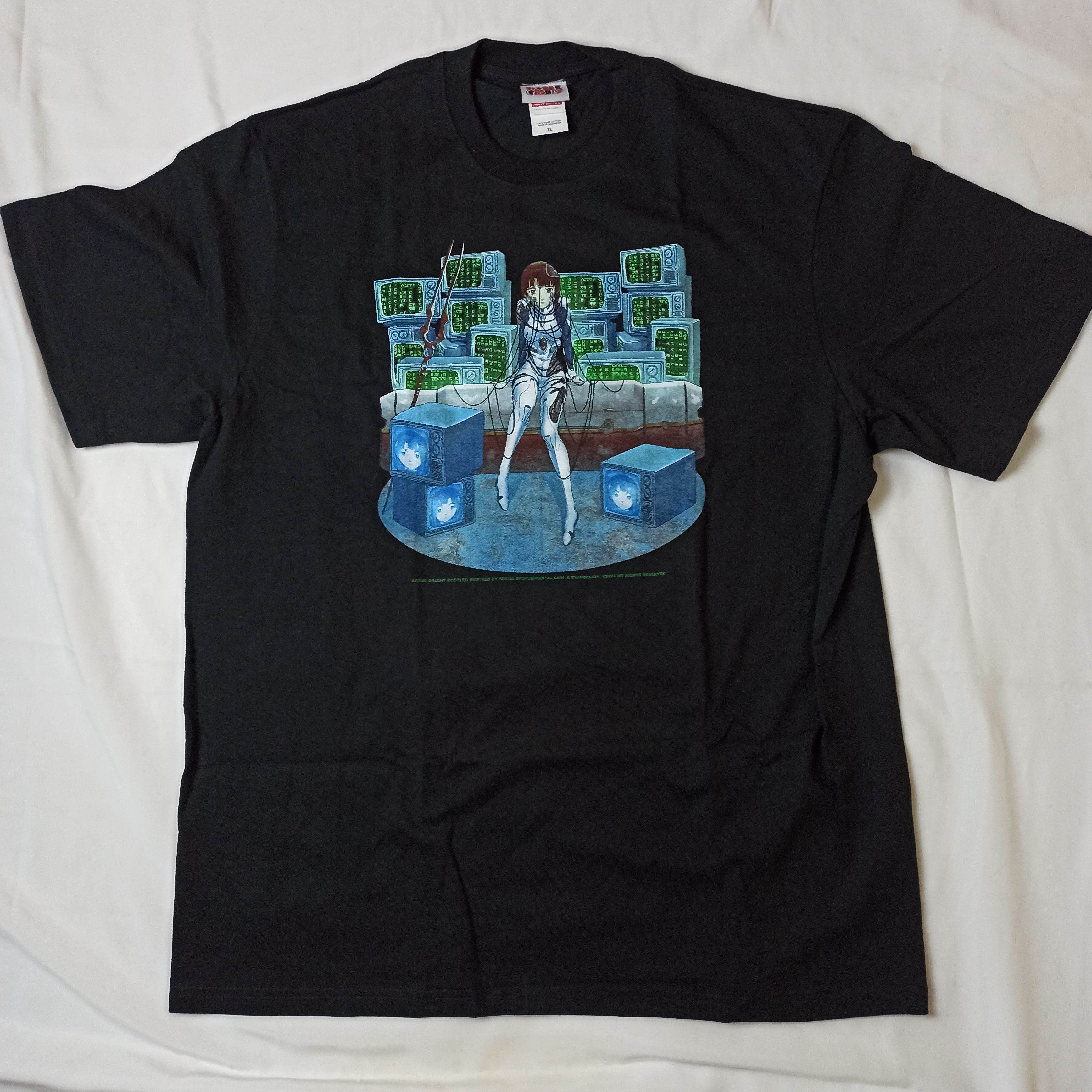 Vintage Rare Serial Experiment Lain x Evangelion Anime Manga T shirt ...