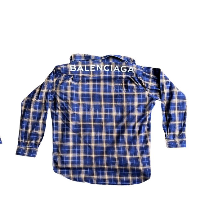 Balenciaga Balenciaga back logo flannel Shirt | Grailed