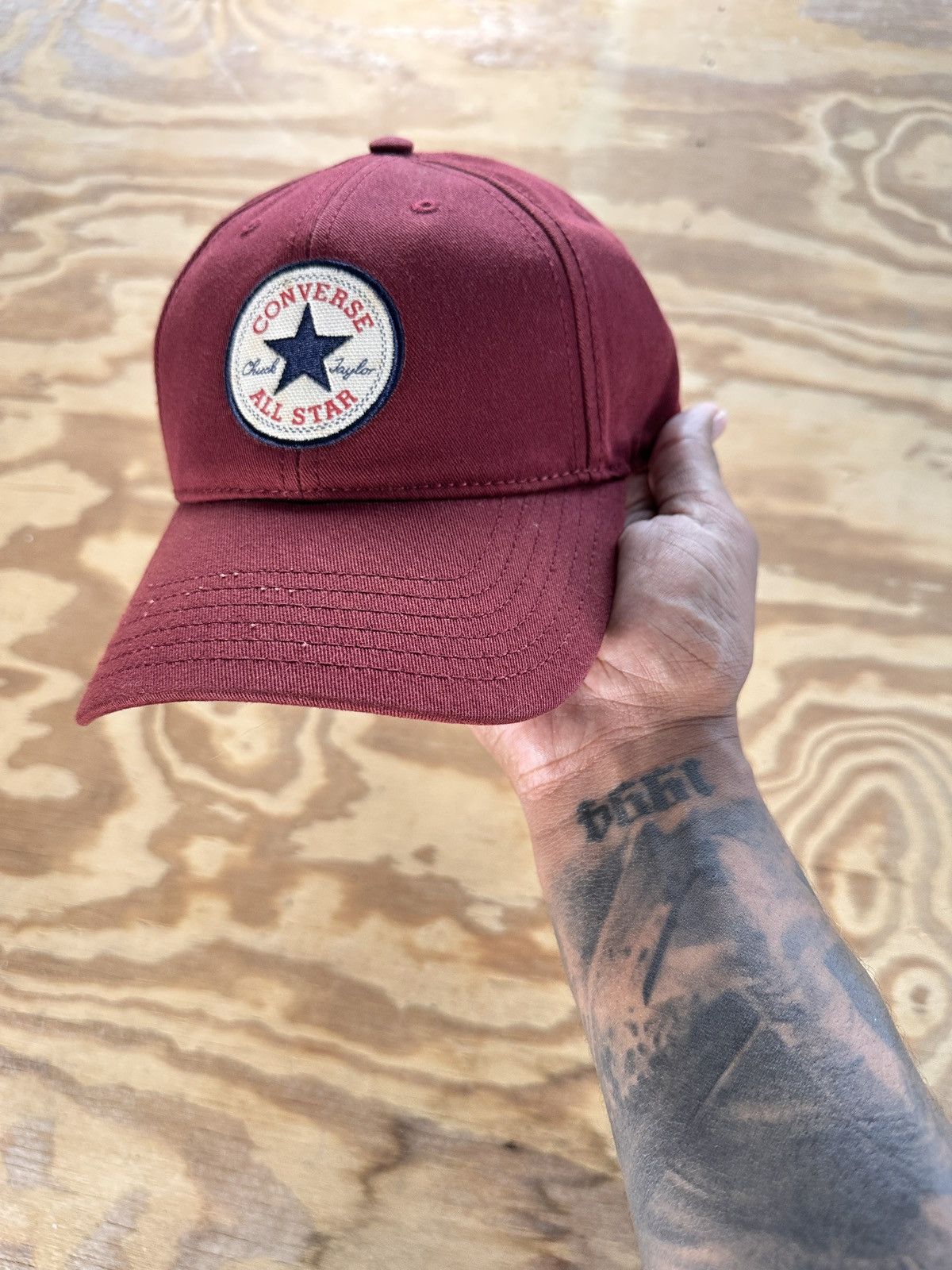 Converse × Designer × Streetwear Burgundy CONVERSE Old Logo Cap | Grailed