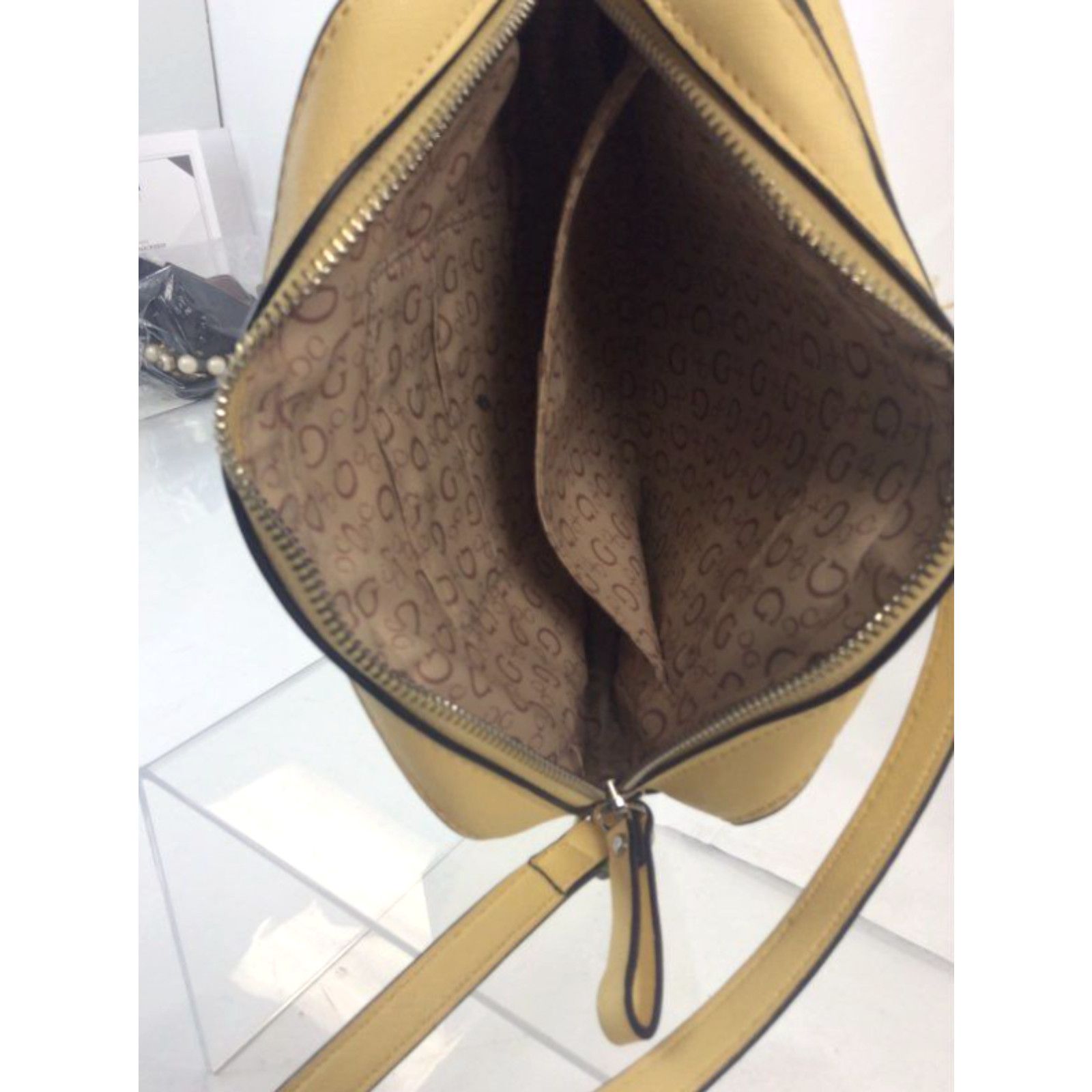 Guess Guess Yellow PVC Faux Saffiano Leather Crossbody Bag | Grailed