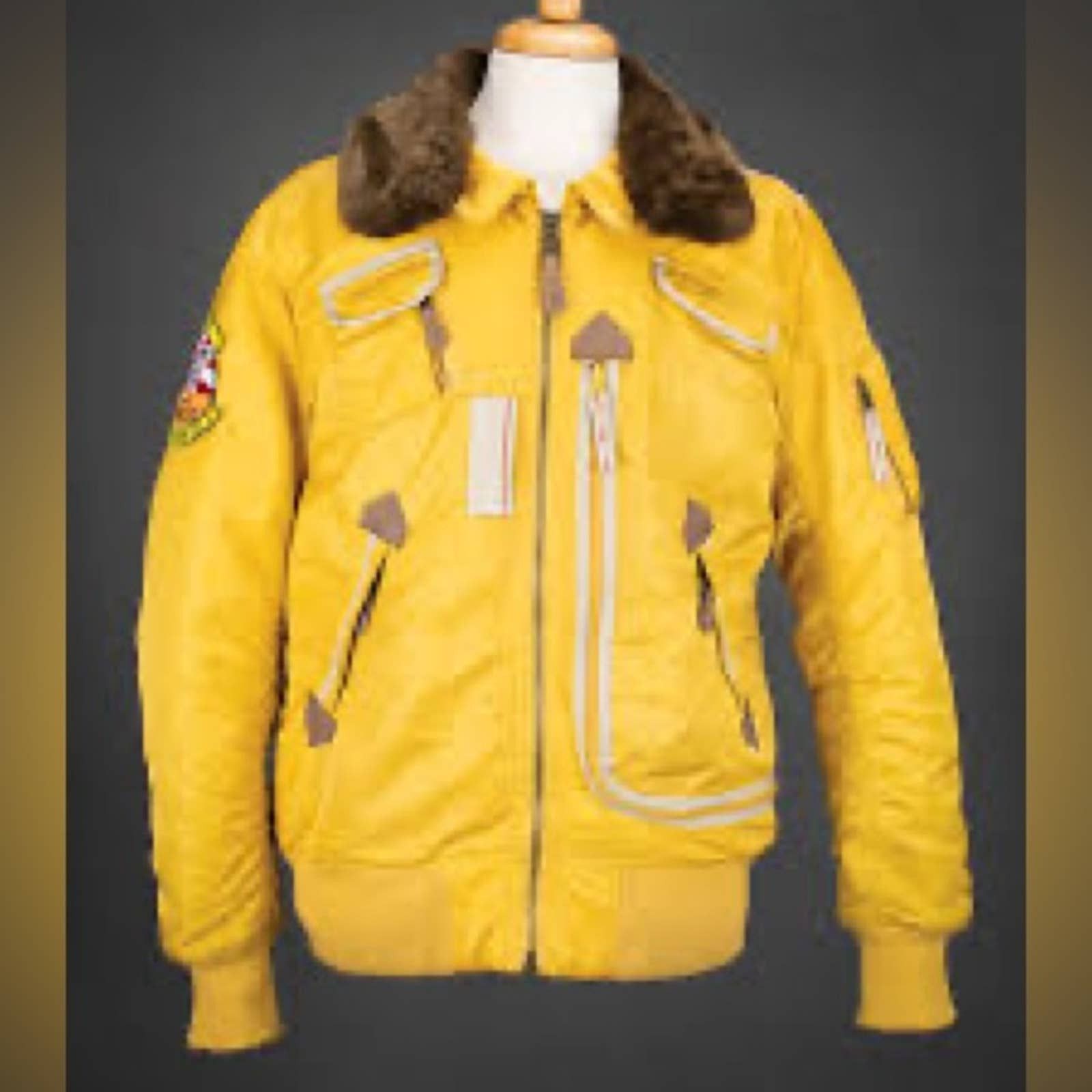 Alpha Industries Alpha Industries yellow Injector aviator bomber jacket ...